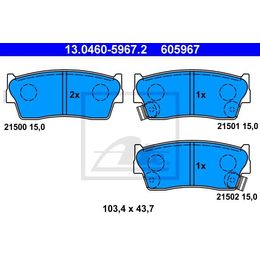ATE Bremsensatz, Scheibenbremse vorne rechts links voll 290mm für SUZUKI 55200-60A41 55211-60A00 55200-63810 1420-22560