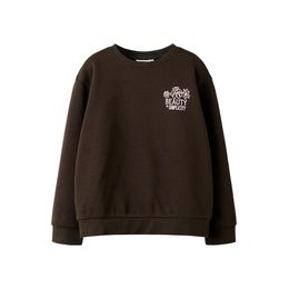 name it Sweatshirt 'NKFNOEL' Mädchen Größe 122/128 kitt / azur / dunkelbraun / rosa