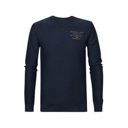 PETROL INDUSTRIES Pullover 'Barlett' Herren Gr&ouml;&szlig;e XL navy / grau / orange
