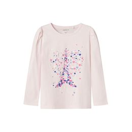 name it Shirt 'NMFOLLIA' Mädchen Größe 122/128 blau / rosa / hellpink / weiß