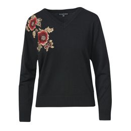 KOROSHI Pullover Damen Gr&ouml;&szlig;e S beige / rot / schwarz