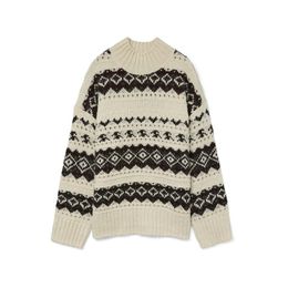 V&eacute;ro Moda VERO MODA Pullover 'AMPLE' Damen Gr&ouml;&szlig;e XL ecru / schoko / anthrazit
