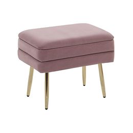 Beliani Hocker ODESSA in Rosa/Gold - (W) 49 x (H) 43 x (L) 34 cm | Gr.: onesize