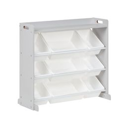 Beliani Bücherregal COLLIE in Grau/Weiß - (W) 86 x (H) 78 x (L) 39 cm | Gr.: onesize