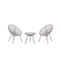 Beliani 3-tlg Bistro Set ACAPULCO II in Grau/Schwarz | Gr.: onesize