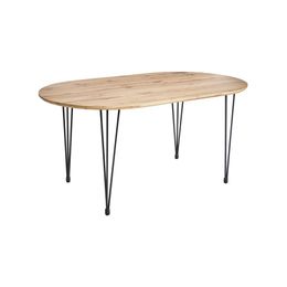 Beliani Esszimmertisch CAVELL in Braun/Schwarz - (W) 90 x (H) 75 x (L) 160 cm | Gr.: onesize