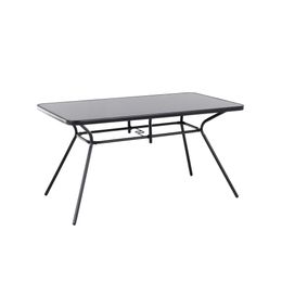 Beliani Gartentisch LIVO in Schwarz - (W) 80 x (H) 73 x (L) 140 cm | Gr.: onesize