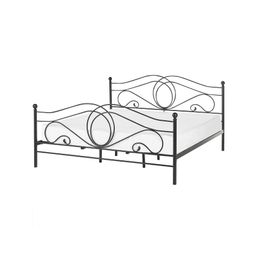 Beliani Doppelbett LYRA in Schwarz - (W) 182 x (H) 107 x (L) 209 cm | Gr.: onesize