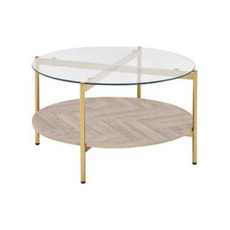Beliani Couchtisch LOVELL in Gold/Braun - (W) 80 x (H) 45 x (L) 80 cm | Gr.: onesize