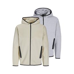Jack & Jones Jack & Jones Sweatjacke / Hoodie Fusion in Grau / beige | Gr.: XXL