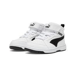 Puma Kinder Sneaker "Rebound V6 Mid AC+ PS" in Wei&szlig; | Gr.: 28