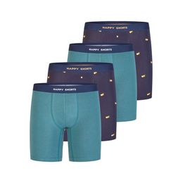 Happy Shorts Boxer Jersey Long in t&uuml;rkis, navy | Gr.: M