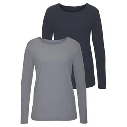 Vivance Langarmshirt in navy, graublau | Gr.: 36-38