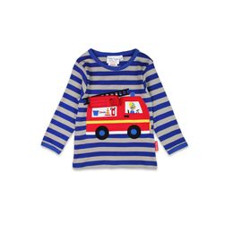 Toby tiger Langarmshirt mit Feuerwehr Applikation in blau | Gr.: 128