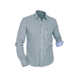 Almsach Langarmhemd LF670-CO in blau-tanne | Gr.: M