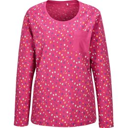 wäschepur Damen Schlafanzug-Shirt fuchsia-bedruckt Größe 36/38