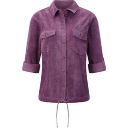 CR&Eacute;ATION L Damen Langarm-Bluse aus Cord violett Gr&ouml;&szlig;e 36