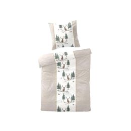 Traumschlaf Bettwäsche Hirsche in beige | Gr.: 135 x 200 + 80 x 80 cm