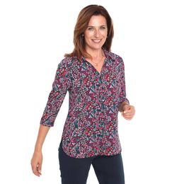 GOLDNER Bluse Pflegeleichte Bluse mit 3/4-Arm in pink / rot / gemustert | Gr.: 44