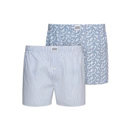 Jockey Boxershorts Everyday Woven 2 Stück in Weiß/Blau | Gr.: XXL