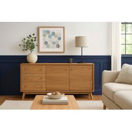 Sideboard WOODMAN "Bjórgvin", braun (eiche, eichefarben), B:150cm H:75cm T:40cm, Sideboards, Kommode, Breite 150 cm, im skandinavischen Design, FSC