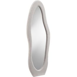 Ganzkörperspiegel Salesfever "Bristol Spiegel, 160 cm Höhe", beige, B:60cm H:160cm T:3,5cm, MDF, Polyester, Spiegelglas, Spiegel, Wellenförmiger Kunstfell-Rahmen, 170cml