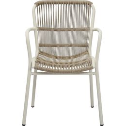 Gartenstuhl Best "Ives", beige (sand), B:66cm H:86cm T:56cm, Aluminium, Stühle, Outdoor Dining Stuhl