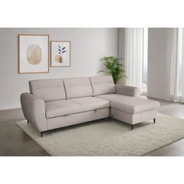 Ecksofa TRENDS BY HG, B:248cm H:87cm T:153cmb634 loft 3 stone, 100% Polyester, Wohnzimmer, Sofas, "Bella L-Form, B: 248 cm", mit Bettfunktion &
