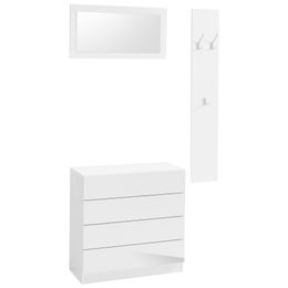 borchardt Möbel Garderoben-Set BORCHARDT MÖBEL "Vaasa 3", weiß (weiß matt, weiß hochglanz), Kastenmöbel-Sets, mit Push to Open-Funktion