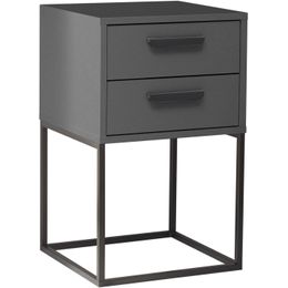Nachtkommode Schlafkontor "Suna Kommode, Nachttisch, Nachtschrank", grau (graphit), B:40cm H:65cm T:38,5cm, Melamin, Sideboards, auf Metallgestell