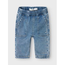 Regular-fit-Jeans name it "NBFROSE REG JEANS 4556-TO NOOS", Mädchen, Gr. 68, N-Gr, blau (light blau denim), Denim/Jeans, Obermaterial: 57% Lyocell (TENCEL™), 31% Polyester, 10% Viskose, 2% Elasthan, unifarben, normal knöchellang, Jeans