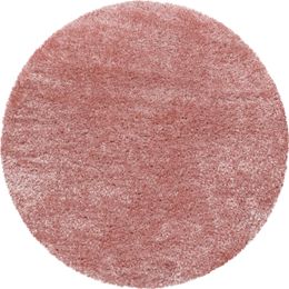 Hochflor-Teppich Ayyildiz Teppiche "BRILLIANT 4200", rosa (rosé), H:50mm Ø:200cm, Polypropylen (PP), Teppiche, auch in rechteckig, Langflor, Shaggy, Wohnzimmer