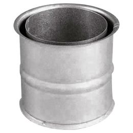 Ofenrohr Justus, silber (silberfarben), L:11,5cm, Stahlblech, Rohre, &Oslash; 150 mm, f&uuml;r Kamin&ouml;fen