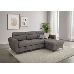 Ecksofa TRENDS BY HG, B:248cm H:87cm T:153cmd505 enjoy new 24 grafite, 92% Polyester;8% Nylon, Wohnzimmer, Sofas, "Bella L-Form, B: 248 cm", mit