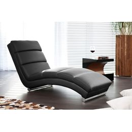 Relaxsessel Salesfever "Komfortabler Loungesessel", schwarz, B:62cm H:82cm T:176cm, 100% Polyurethan, Sessel, Relaxsessel