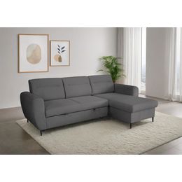 Ecksofa TRENDS BY HG, B:248cm H:87cm T:153cmb638 loft 24 grafite, 100% Polyester, Wohnzimmer, Sofas, "Bella L-Form, B: 248 cm", mit Bettfunktion &