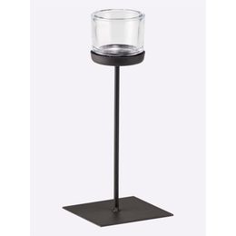 HEINE HOME Windlicht, braun (schwarzbraun), B/H/T: 10cm x 25cm x 10cm, Kerzenhalter