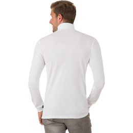 Rollkragenshirt TRIGEMA "TRIGEMA Langarm Ski- und Sport-Rollkragenpullover", Herren, Gr. L, weiß, 100% Baumwolle (Bio-Baumwolle kbA), Basic, Shirts