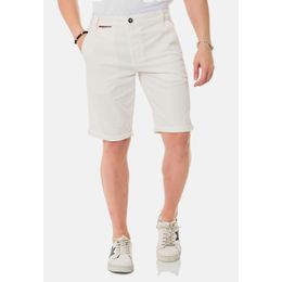 Cipo & Baxx Stoffhose CIPO & BAXX "Shorts", Herren, Gr. 38, Normalgr&ouml;&szlig;en, wei&szlig;, 97% Baumwolle, 3% Elasthan, unifarben, regular fit knielang, Hosen Stoffhose, im unifarbenen Look