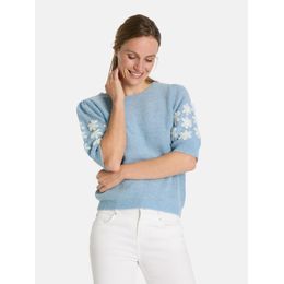 LIEBLINGSST&Uuml;CK Kurzarmpullover LIEBLINGSST&Uuml;CK "ZerdaliL", Damen, Gr. 36, 430, light blau, 40% Polyamid, 30% Wolle, 30% Alpaka, normal, Rundhals, Pullover, mit Alpakawolle und Wolle