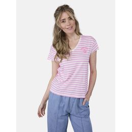 LIEBLINGSSTÜCK V-Shirt LIEBLINGSSTÜCK "DollyL", Damen, Gr. L, 320, blush, 100% Baumwolle, Shirts