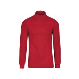 Rollkragenshirt TRIGEMA "TRIGEMA Langarm Ski- und Sport-Rollkragenpullover", Herren, Gr. L, braun (kirsch), 100% Baumwolle (Bio-Baumwolle kbA), Basic, Shirts