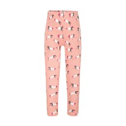 Strickleggings happy girls, Mädchen, Gr. 104, N-Gr, rosa (dusty rose), Feinstrick, Obermaterial: 60% Polyester, 35% Baumwolle, 5% Elasthan, bedruckt, slim fit normal, Hosen, für kleine Pferde-Fans