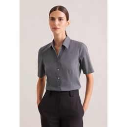 Hemdbluse Seidensticker, Damen, Gr. XS(34), grau, 100% Baumwolle, unifarben, regular fit, ohne Ausschnitt, ohne Bündchen, Blusen, 1/2 Kragen Uni