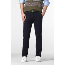 Chinos MEYER "BONN", Herren, Gr. 102, Untersetzt- und Schlankgrößen, blau (dunkelblau), 98% Baumwolle;2% Elasthan, unifarben, regular fit knöchelfrei, Hosen, aus Winter-Canvas