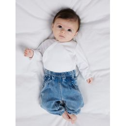 Regular-fit-Jeans name it "NBFROSE R FRILL JEANS 1550-TO NOOS", Mädchen, Gr. 50, N-Gr, blau (medium blau denim), Denim/Jeans, Obermaterial: 57% Lyocell, 31% Polyester, 10% Viskose, 2% Elasthan, Abriebeffekte, relaxed fit, Jeans