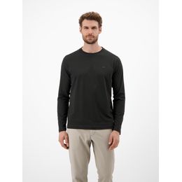 Longsweatshirt Lerros "Lerros Basic-Longsleeve", Herren, Gr. L, schwarz, 100% Baumwolle, Sweatshirts