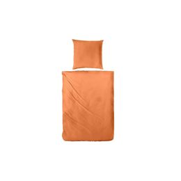 Höffner Mako-Satin Bettwäsche-Set ¦ orange ¦ Maße (cm): B: 135 H: 1 » Höffner