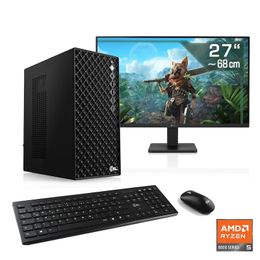 CSL PC-Komplettsystem »Mystic V24112« 27 ′′ AMD Ryzen 5 GeForce RTX 4060 32 GB RAM 1.000 GB SSD schwarz Inkl. 27 Zoll Full-HD Monitor, Maus,...