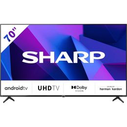 Sharp LED-Fernseher »4T-C70FNx« 177 cm/70 ′′ Android TV Smart-TV schwarz Mini Composite/CVBS + Audio-Eingang, Bluetooth, WLAN, LAN (RJ 45); UHD...